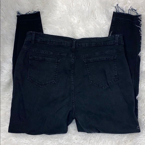 Highway Jeans | Jeans | Highway Plus Size Black Knee Slit Raw Hem Jeans ...